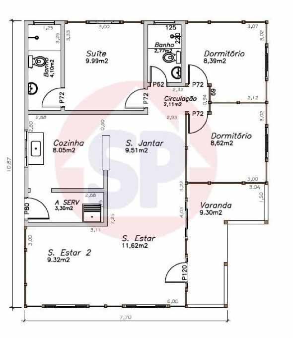 Planta Baixa De Casas Com 3 Quartos Com Medidas - Plantă Blog Planta Baixa De Casas Com 3 Quartos Com Medidas - Plantă Blog